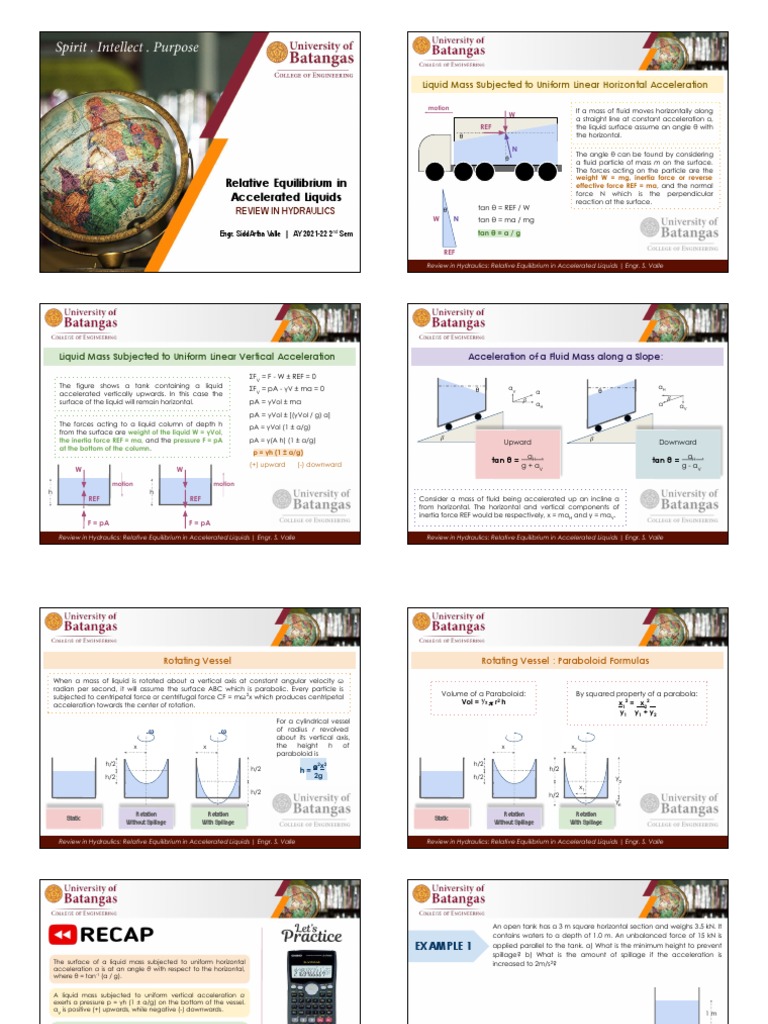 Review Handout Session8 Moving Vessels (4 Slides) | PDF | Rotation ...