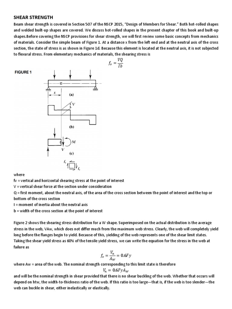 Shear Strength | PDF | Strength Of Materials | Buckling