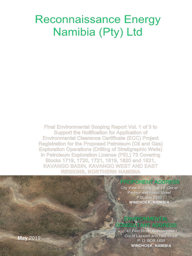 Namibia PEL 73 Petroleum Exploration Report | PDF | Environmental ...