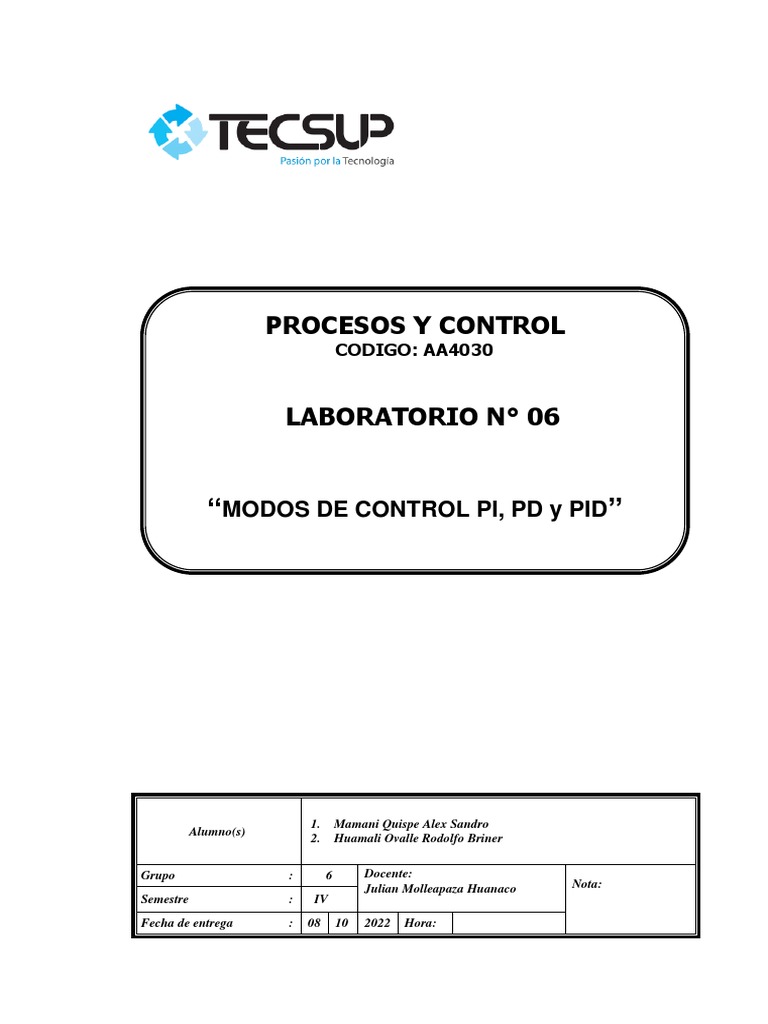 Laboratorio 07 - Modos de Control (Continuacion) - vs2 | PDF ...