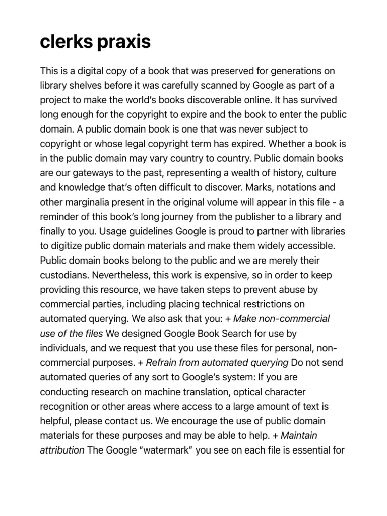 Clerks Praxis - (PDF Document) | PDF | Google Books | Books