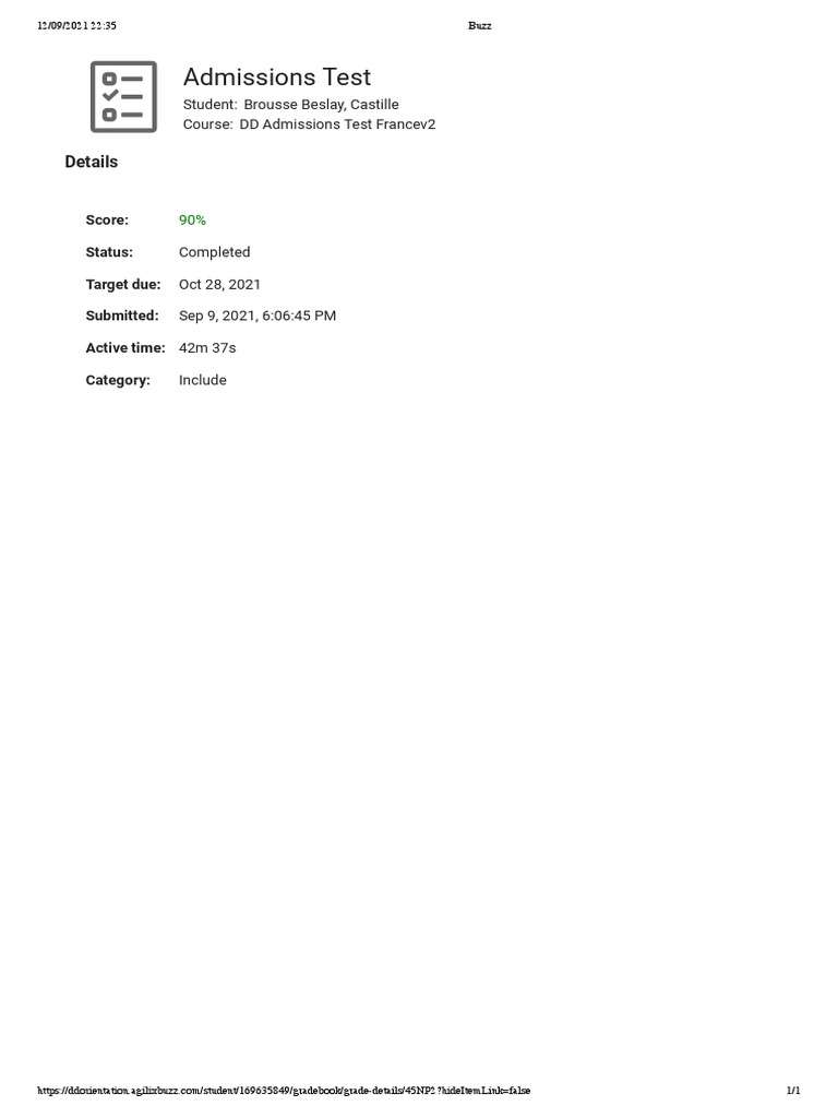 Admission Test | PDF