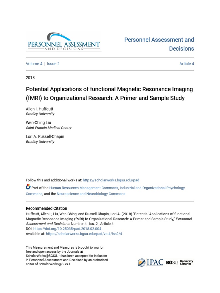 fMRI Analysis of Situational and Behavior Description Interview Questions | PDF | Functional ...