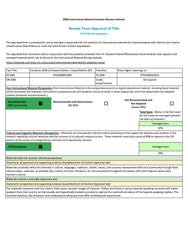 2020 Vista Higher Learning Senderos 2018 Level 2 | PDF | Educational Technology | Teachers