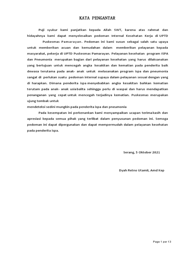 Pedoman Internal Program ISPA | PDF