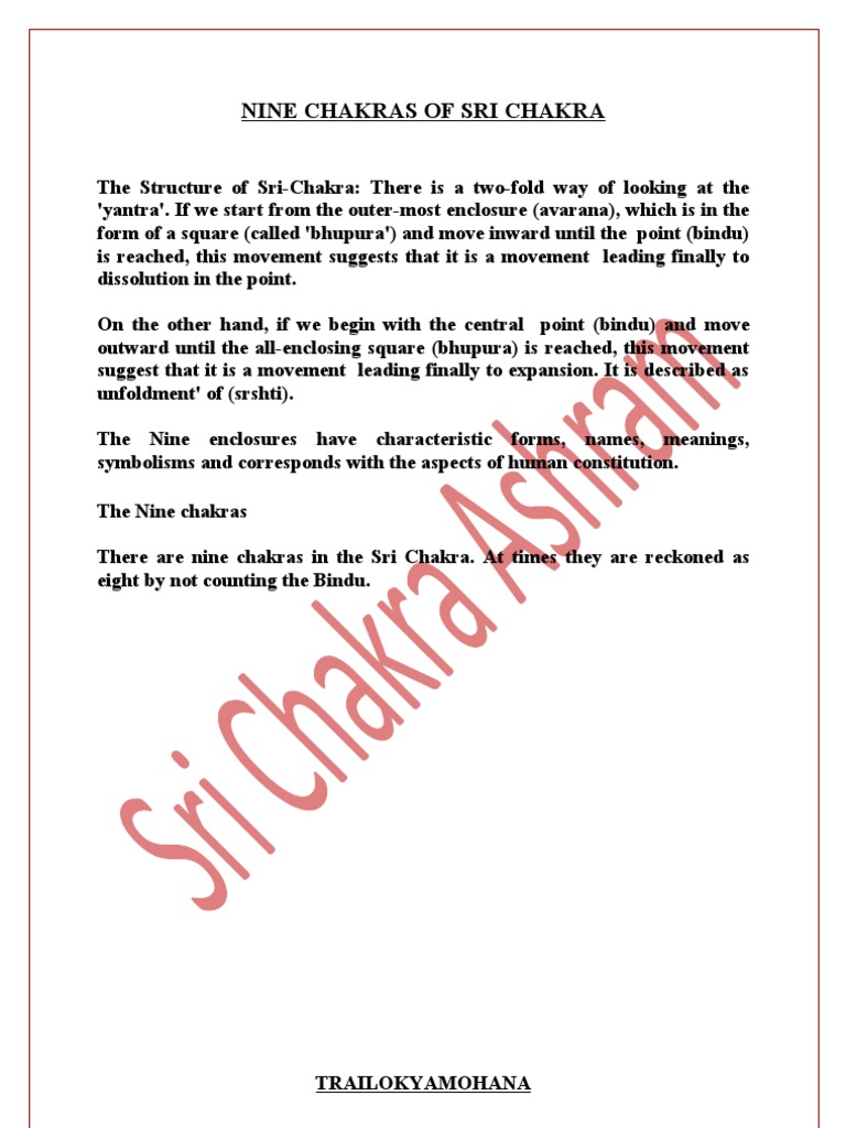 05 Nine Chakras of Sri Chakra | PDF | Hindu Tantra | Hindu Behaviour ...