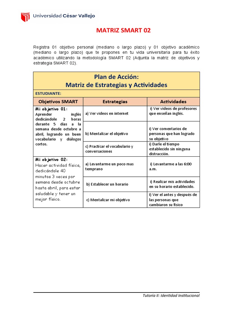 Matriz Smart 02 Erika | PDF | Relaciones personales, crianza y ...