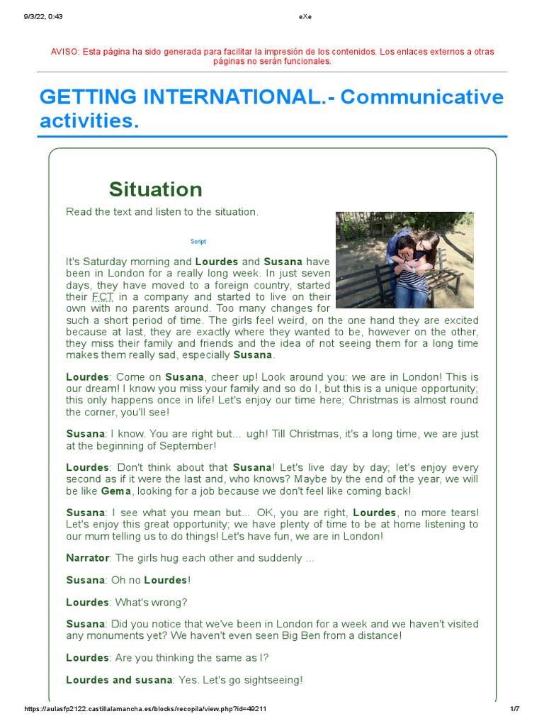 Communicative Activities in London | PDF