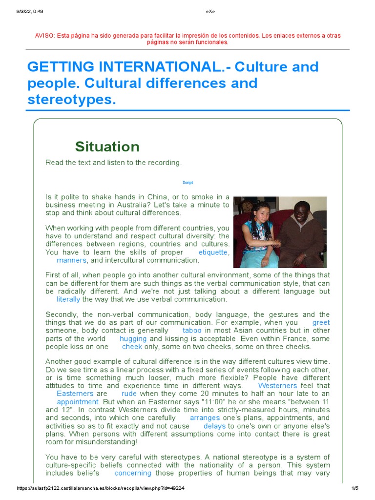 Understanding Cultural Differences | PDF | Communication | Stereotypes