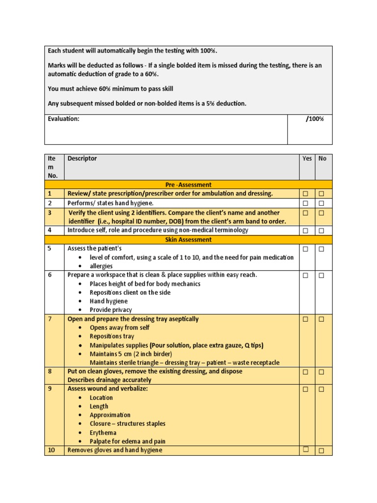 Rubric Skin and Mobilityfinal | PDF | Hand Washing | Health Sciences