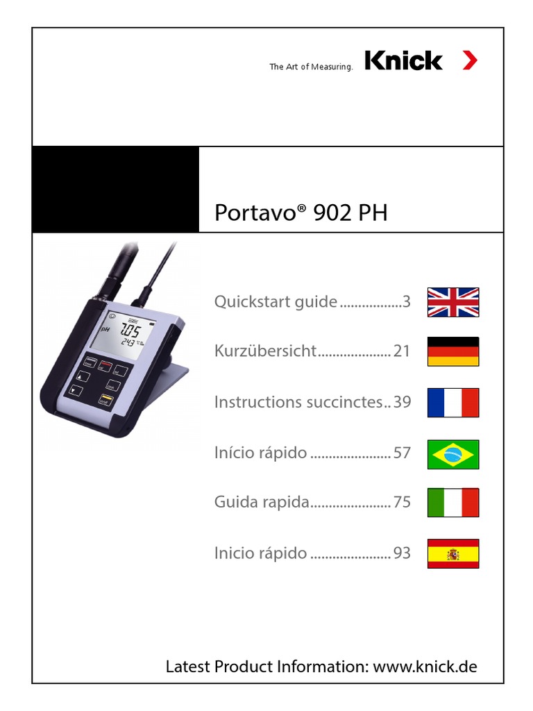 Quickstart Guide-Portavo 902 PH-en-Knick | PDF | Calibration | Sensor