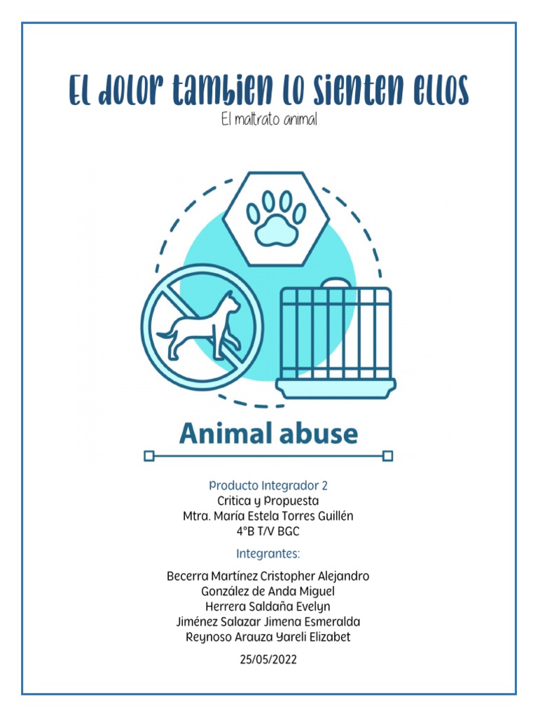 Ensayo - Maltrato Animal | PDF | Abuso infantil | Crueldad hacia los ...