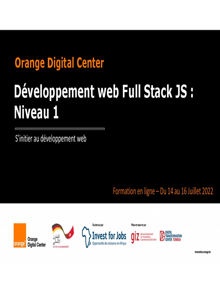 Développement Web Full Stack JS: Niveau 1: Orange Digital Center | PDF ...