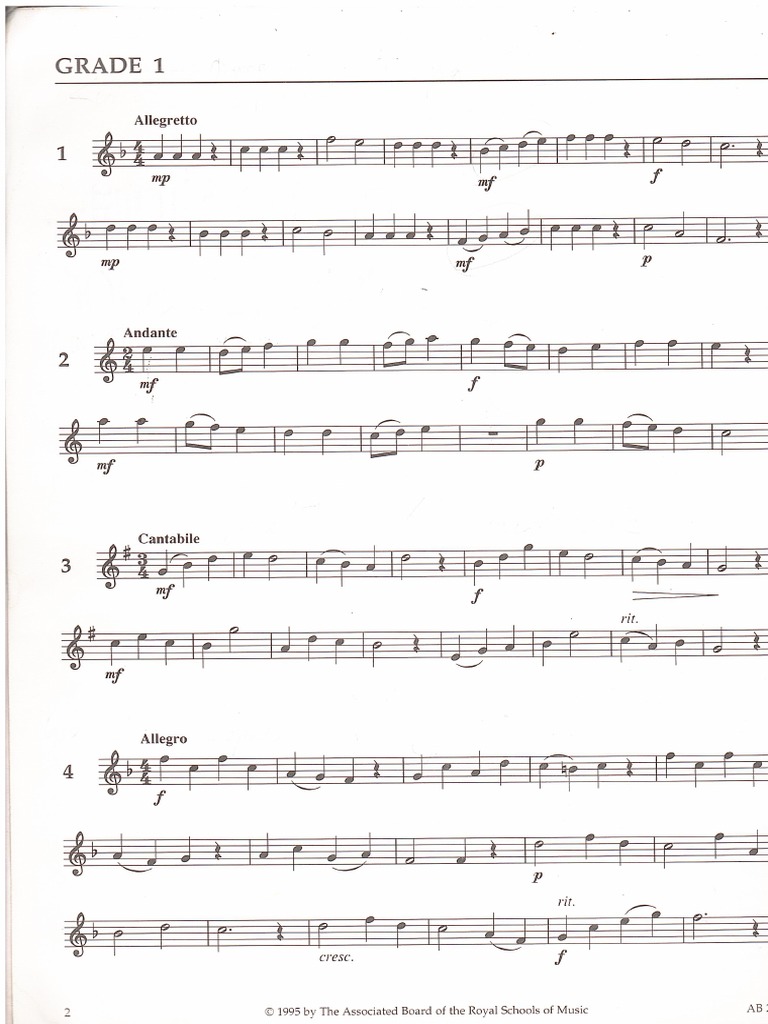 sight reading abrsm 1 to 5 | PDF