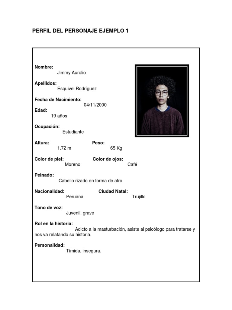 Ejemplos de Perfiles de Personajes | PDF
