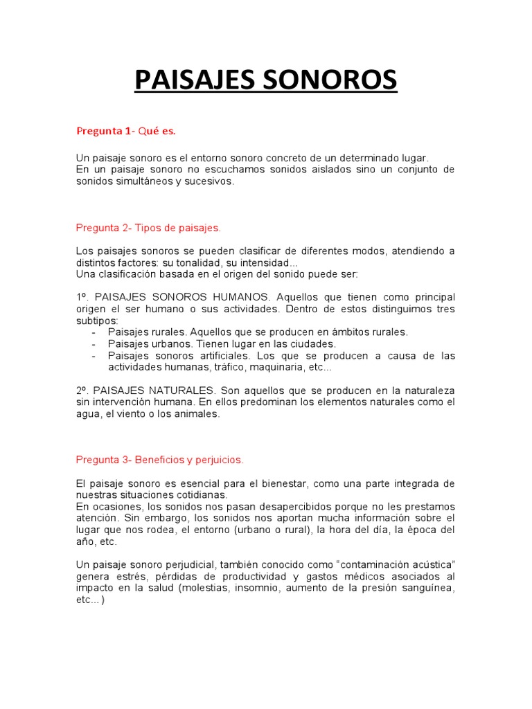 Paisajes Sonoros | PDF | Sonido | Paisaje
