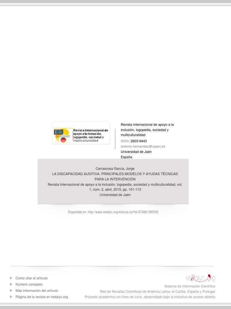 Revista Internacional de Apoyo A La Inclusión, Logopedia, Sociedad y ...