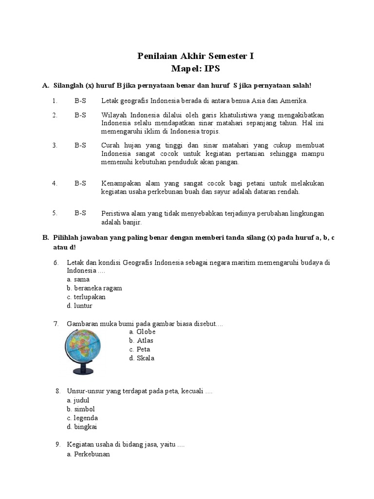 Soal Ips Kelas 5 Pas Pdf