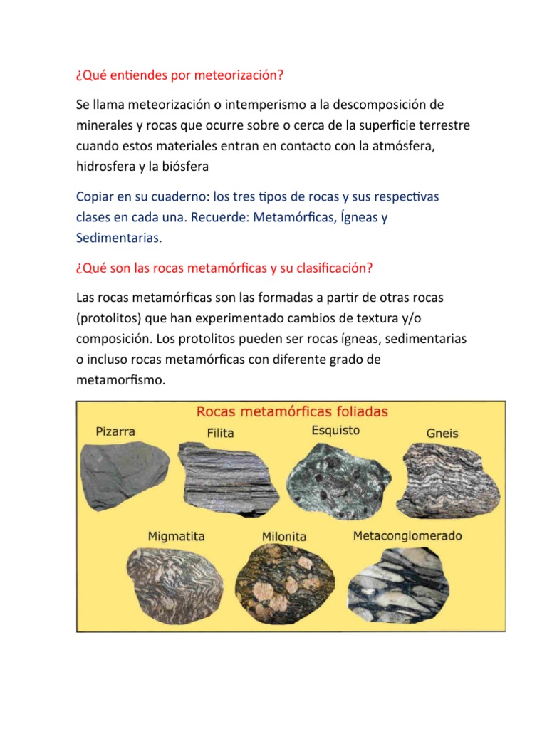 Qué Entiendes Por Meteorización | PDF | Roca (geología) | Roca ígnea
