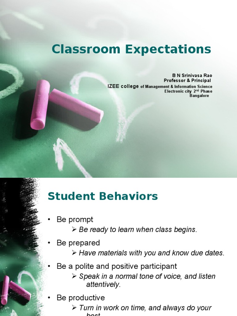 Classroom Expectations: IZEE College | PDF | Pedagogy | Learning