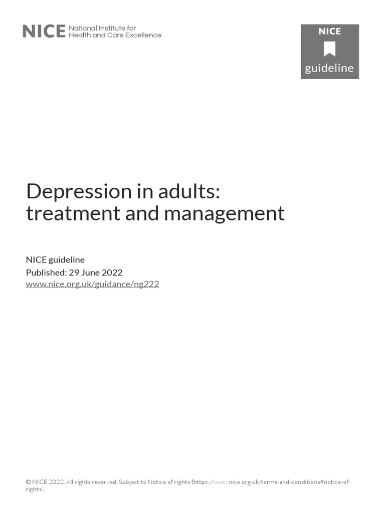 Depression In Adults Treatment And Management Pdf 66143832307909 Pdf