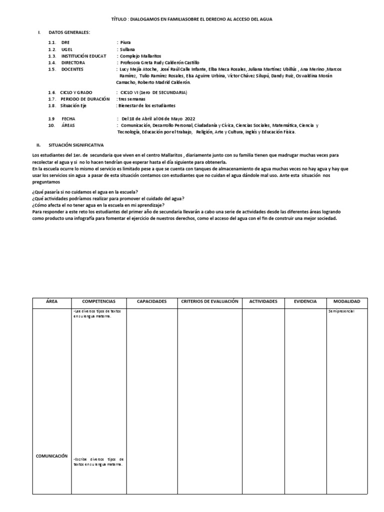 EDA 2 - 1ero - INGLES ROBERTO MADRID | PDF | Aprendizaje | Agua
