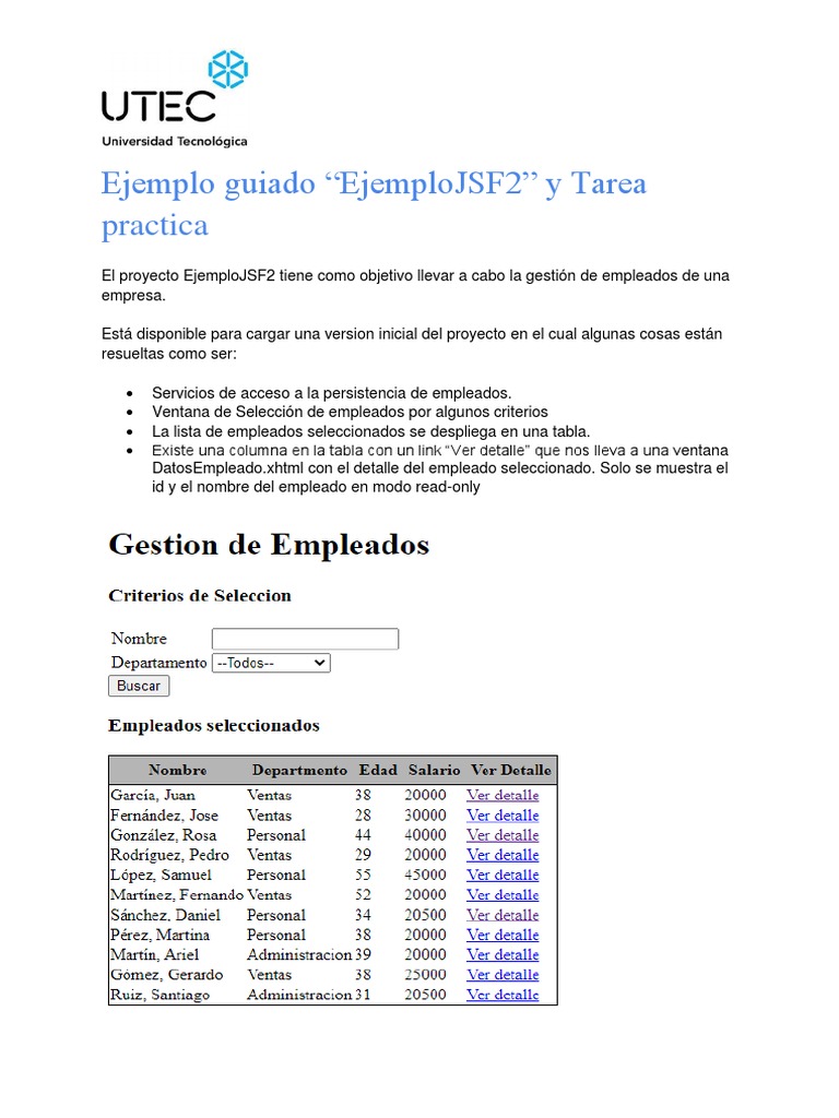 Ejemplo JSF2 Guiado y Tarea Practica-MT | PDF | Java (lenguaje de programación) | Tecnologías de ...