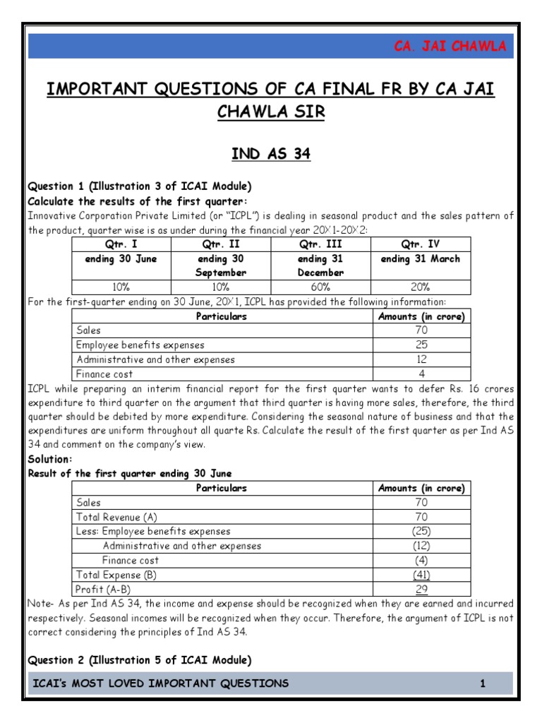 Ind As 34 | PDF | Expense | Capital Gains Tax