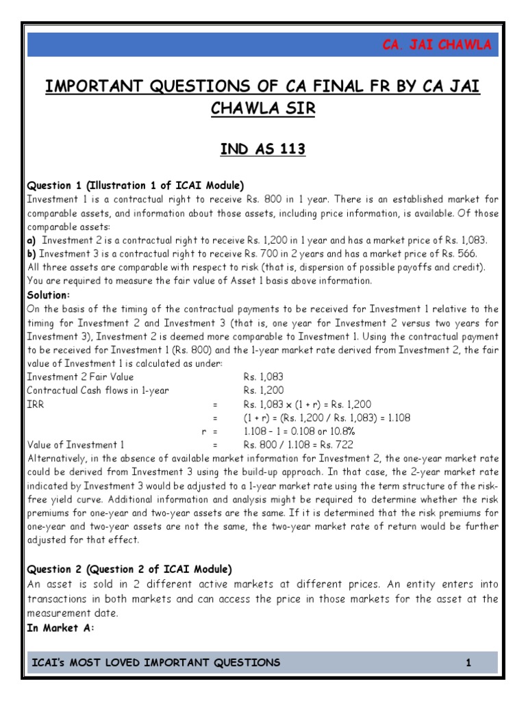 Ind As 113 | PDF | Fair Value | Valuation (Finance)