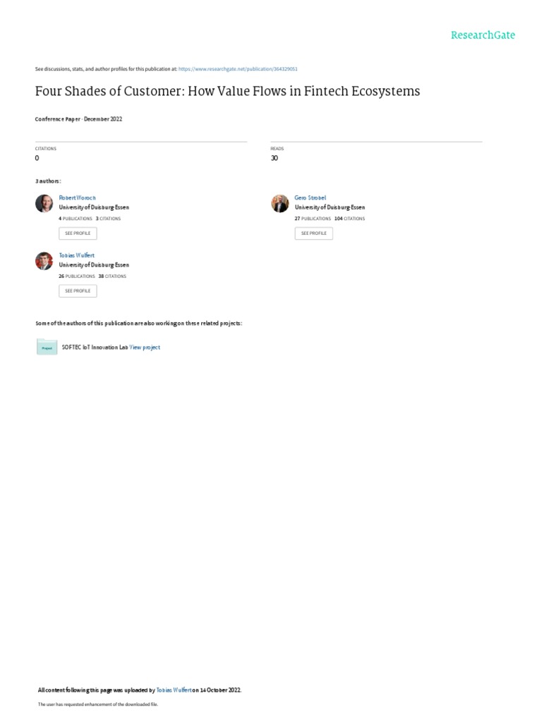 Four Shades of Customer: Mapping Value Flows in Fintech Ecosystems Through a Multi-Case Study ...