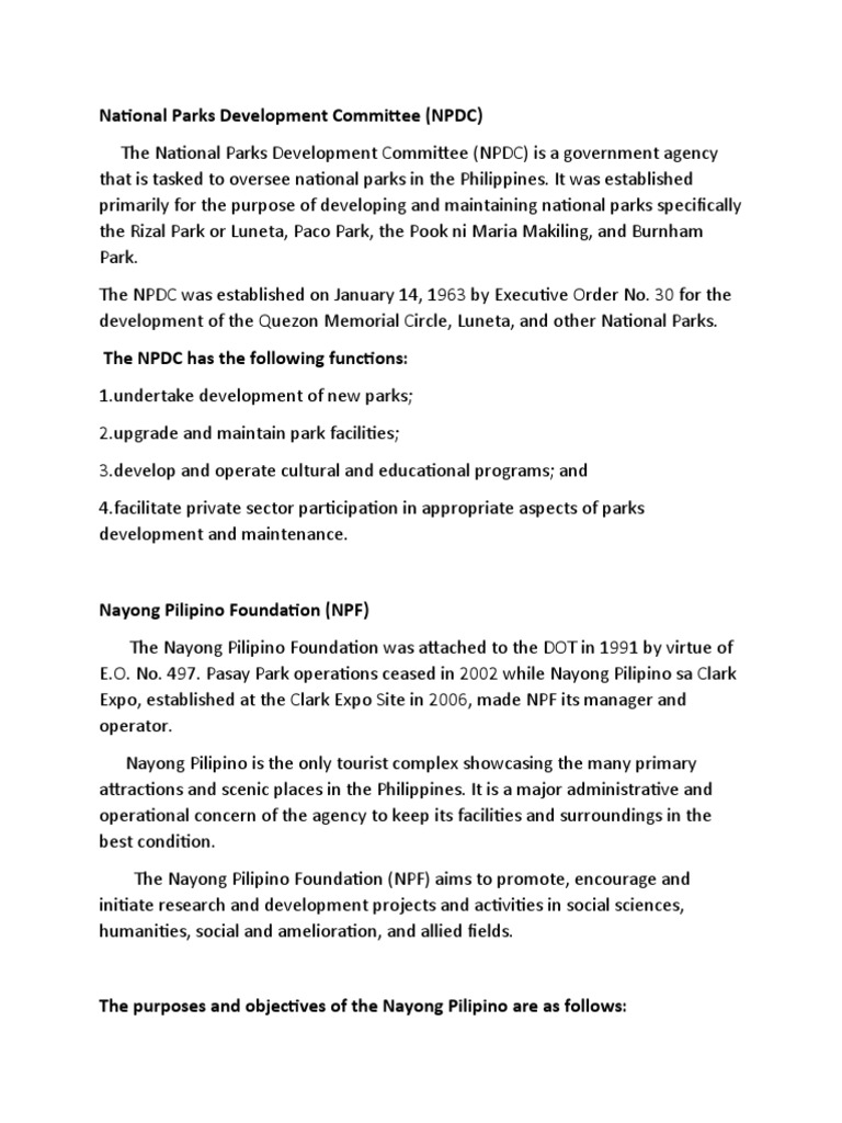 National Parks Development Committee (NPDC) | PDF | Tourism | Cost Of ...