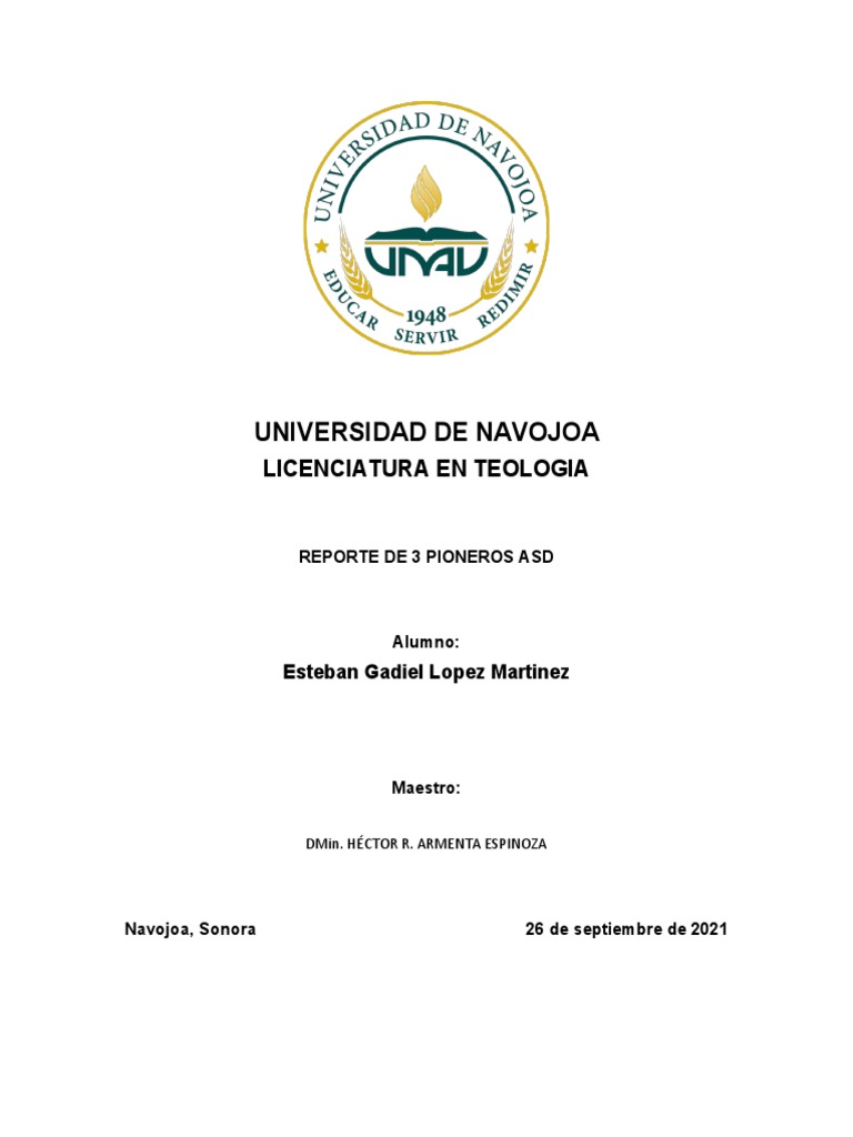 REPORTE SOBRE TRES PIONEROS ADVENTISTAS: HIRAM EDSON, GOODLOE HARPER ...