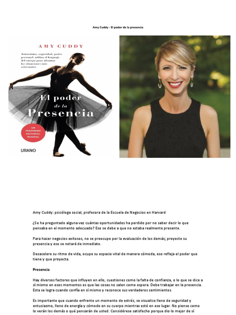Amy Cuddy El Poder de La Presencia Compress | PDF | Estrés (biología ...
