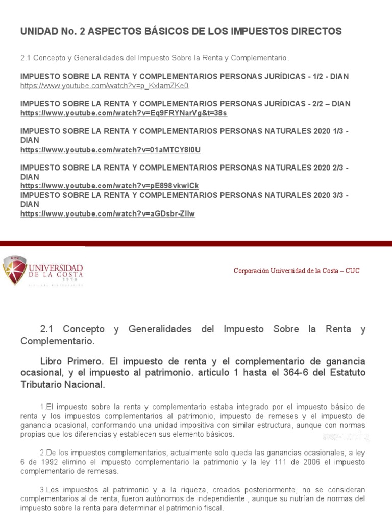 2.1 Concepto y Generalidades Del Impuesto | Descargar gratis PDF | Impuestos | Impuesto sobre la ...