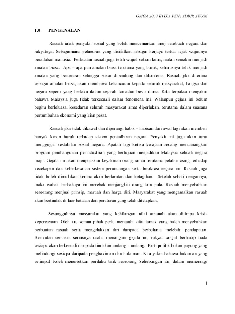 Kajian Kes Mengenai Rasuah | PDF