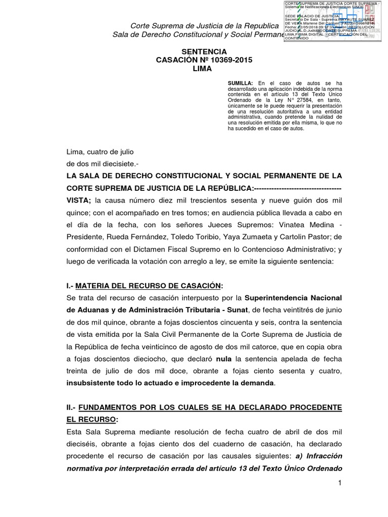 Casación #10369-2015 | PDF | Sentencia (ley) | Conceptos legales