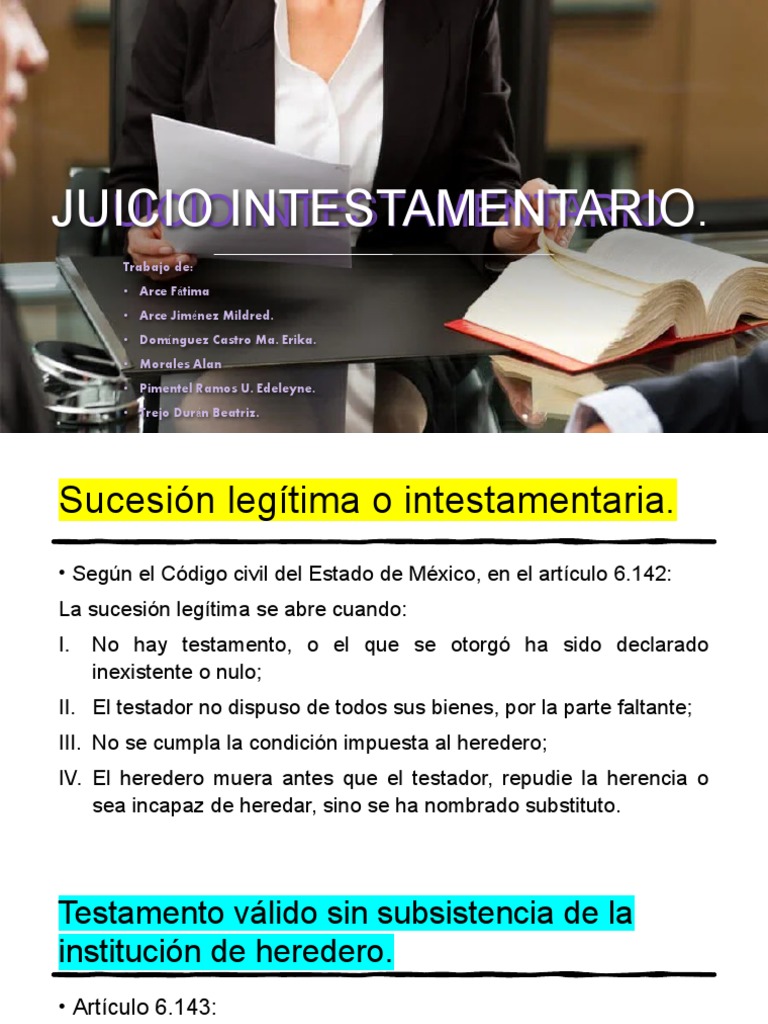 Juicio Intestamentario Pdf Intestacy Herencia