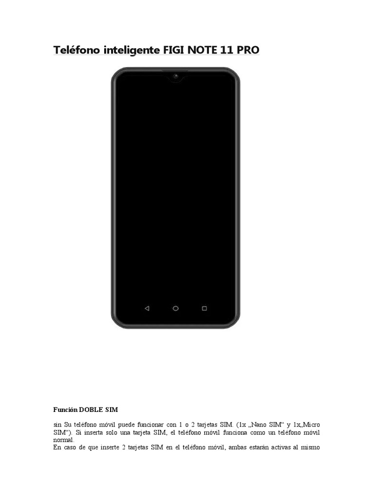 Teléfono FIGI NOTE 11 PRO | PDF | Teléfonos móviles | Monitor de ...