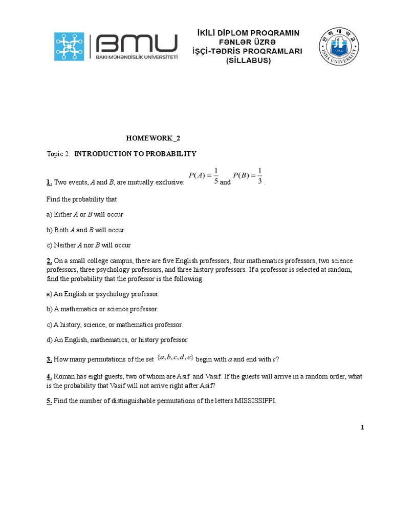 Homework Week 2 | Download Free PDF | Probability | Sampling (Statistics)