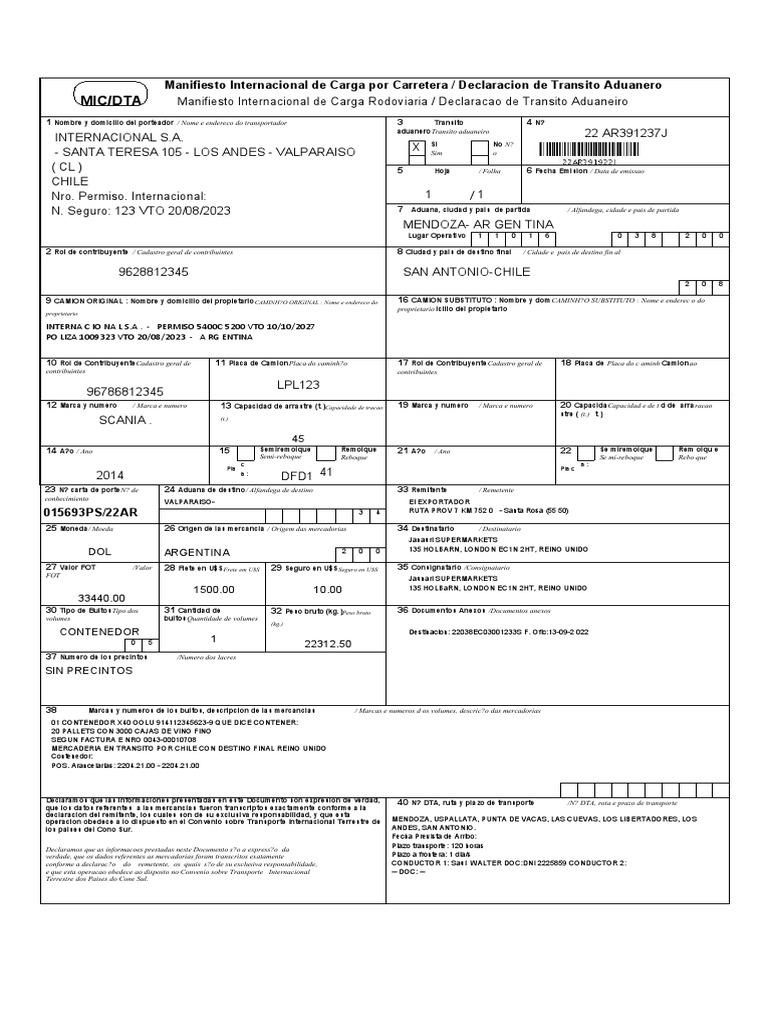 Borrador CRT Internacional 913 Ejemplo para Completar | PDF | Economias | Comercio