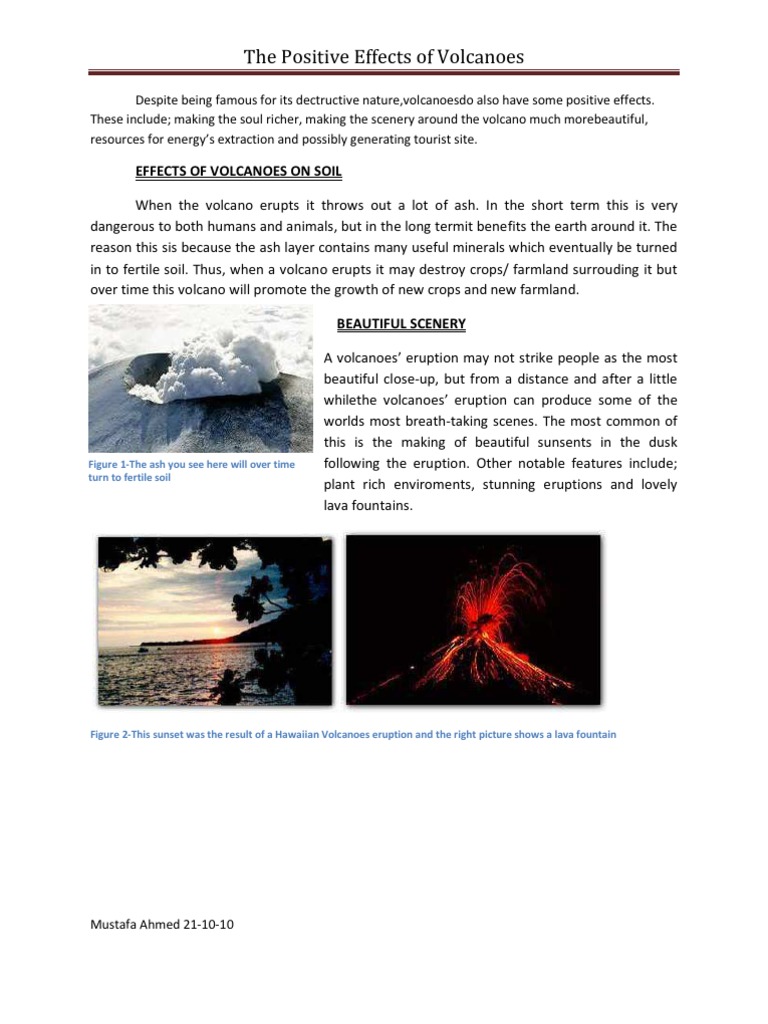 The Positive Effects of Volcanoes | PDF | Volcano | Types Of Volcanic ...