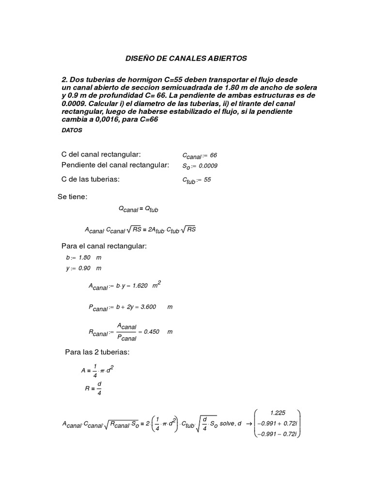 C Del Canal Rectangular: Pendiente Del Canal Rectangular: C de Las ...