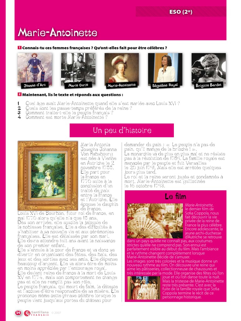 Compréhension Écrite Marie-Antoinette | PDF | Marie-Antoinette
