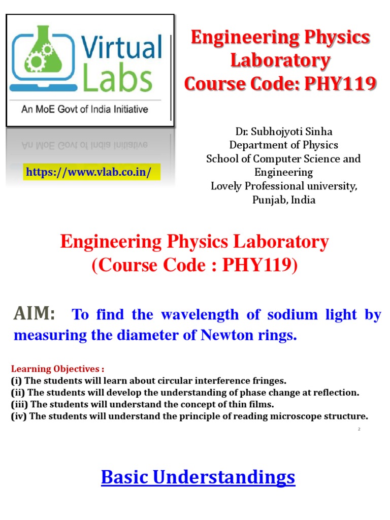 Newton's Rings Experiment Overview | PDF | Wavelength | Coherence (Physics)
