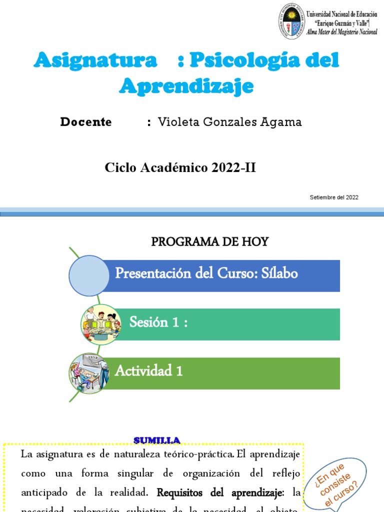 Sesión 1 PSICOLOGÍA DEL APRENDIZAJE | Descargar gratis PDF | Aprendizaje | Teoría del ...