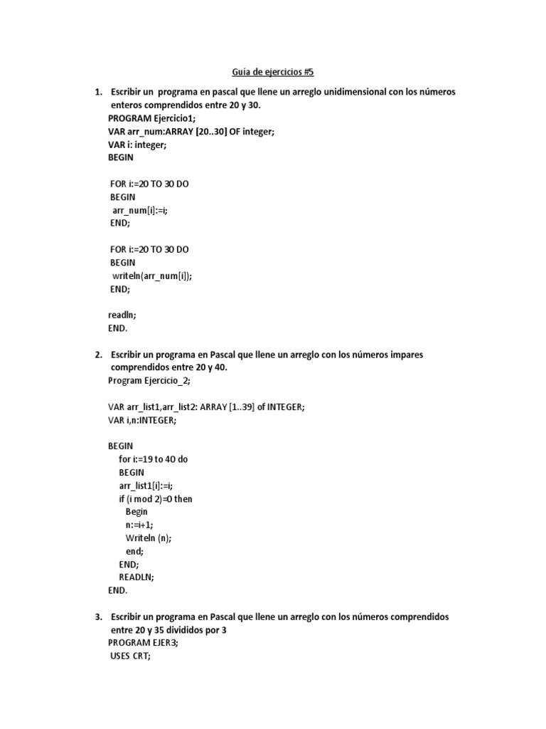Guía de Ejercicios 5 Programacion 2 | PDF | Algoritmos | Algoritmos y Estructuras de Datos