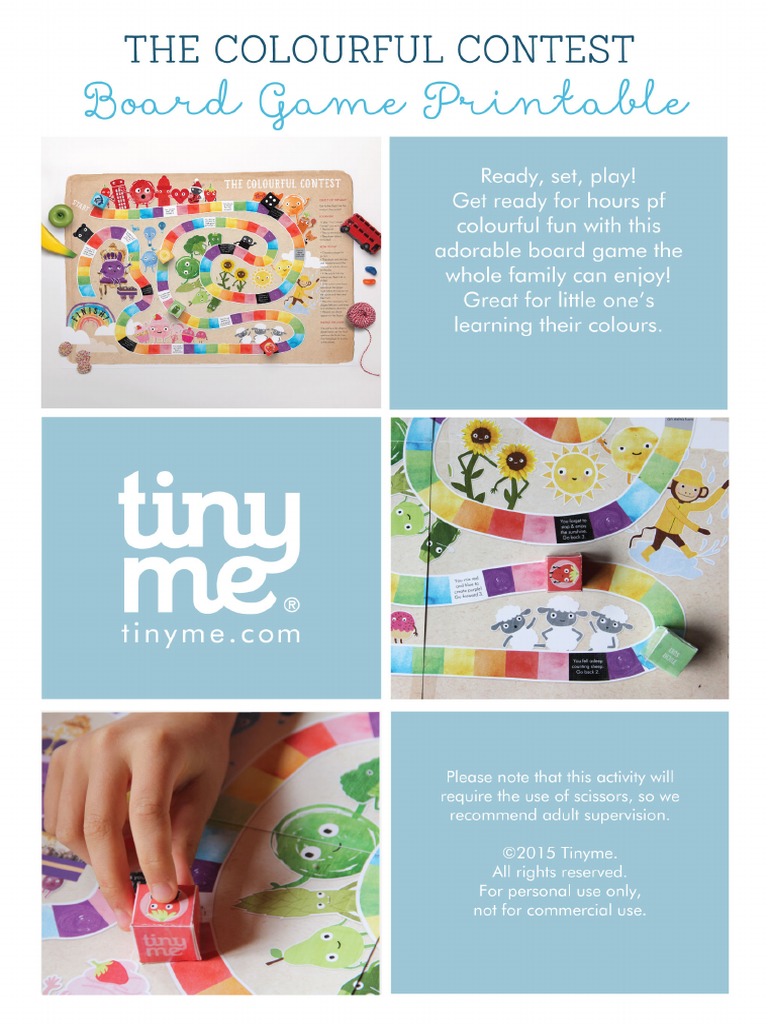 Tinyme Colourful Contest Board Game Printable | PDF