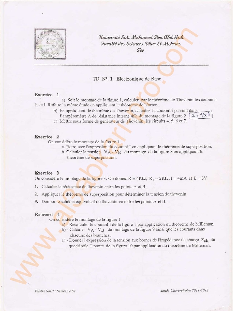 Poly 3 TD Électronique s4 | PDF