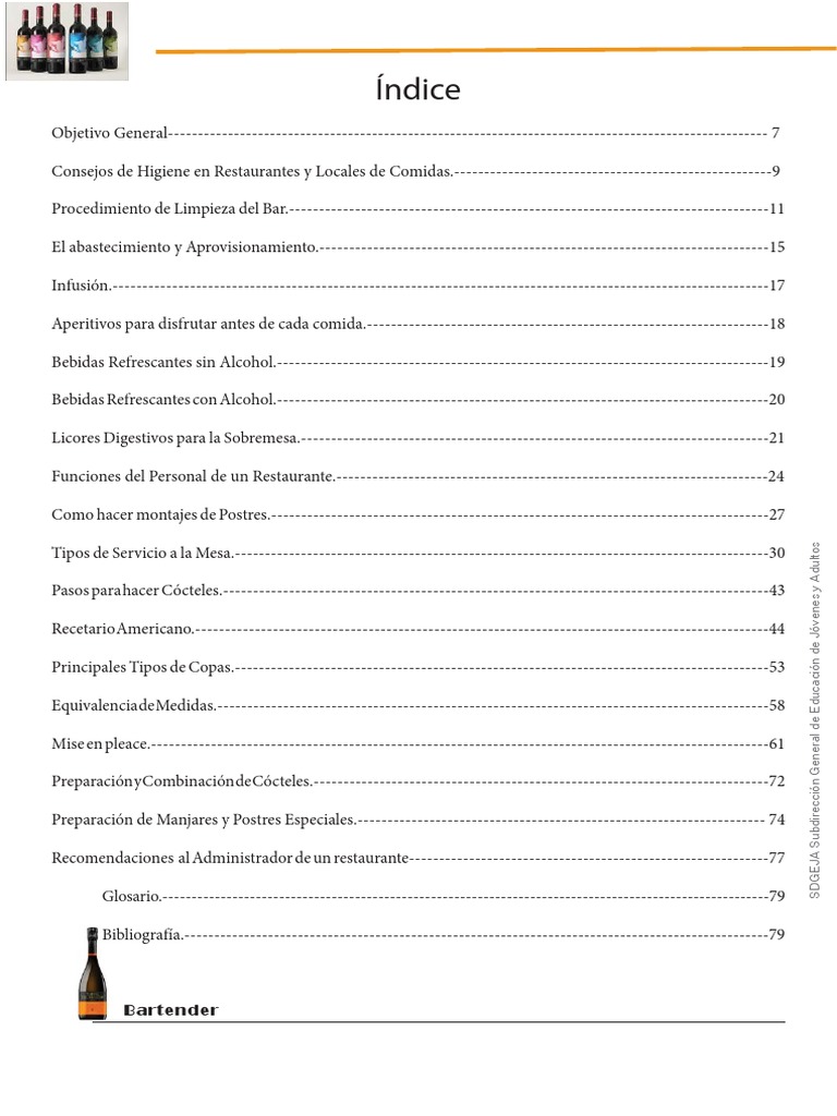 Manual de Bartender | PDF | Comida y bebida