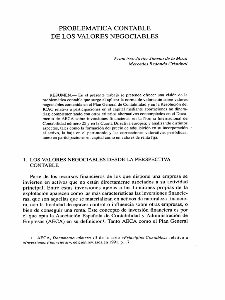Problematica Contable de Los Valores Negociables 1 | PDF | Contabilidad ...